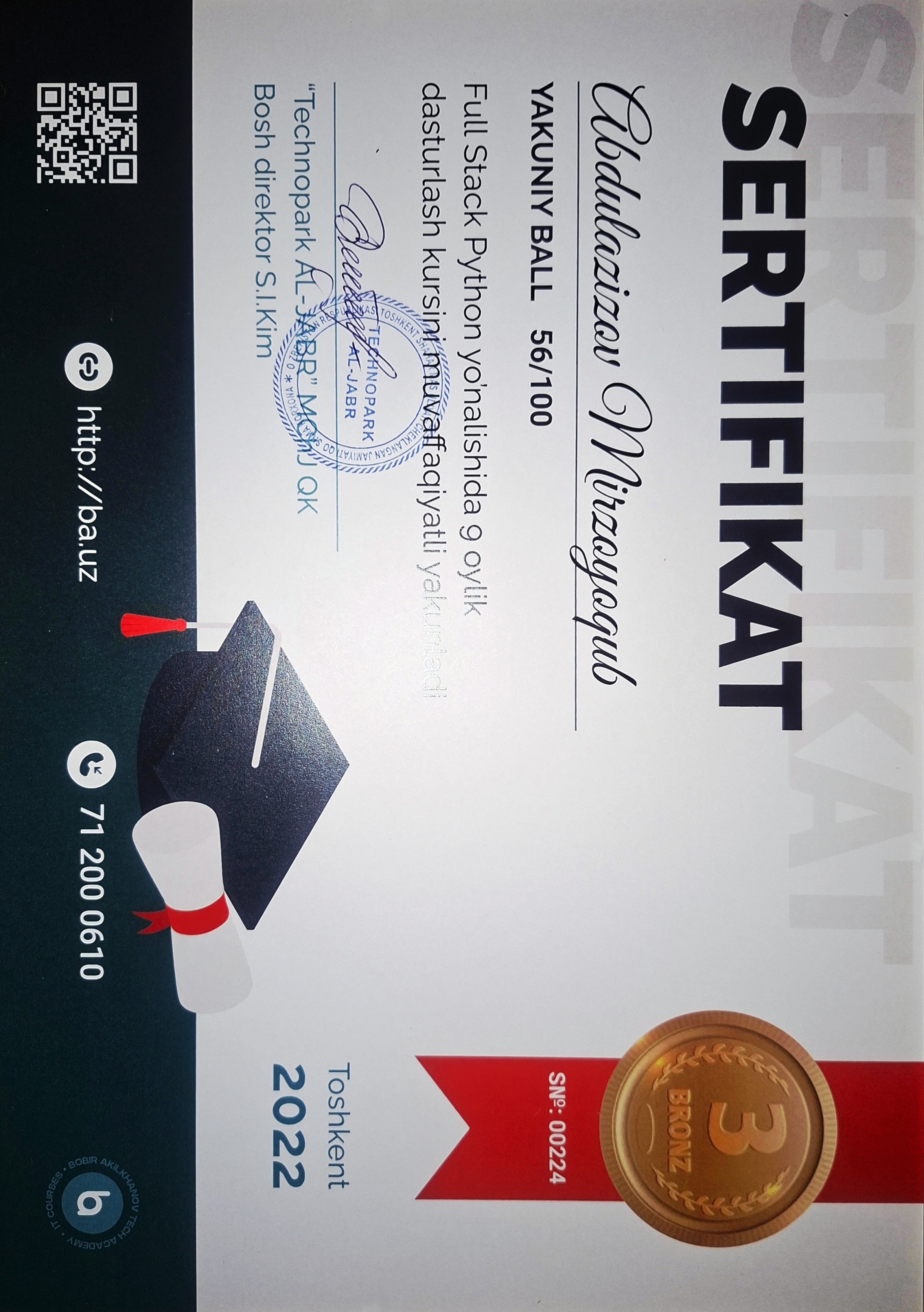 Abdulazizov Mirzayoqub | Portfolio